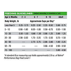 NATIVE Performance Dog Food | Lamb Meal and Rice Formula | No Filler or Bi-Products | Low to Normal Energy Level 1 | 40 Pound Bag