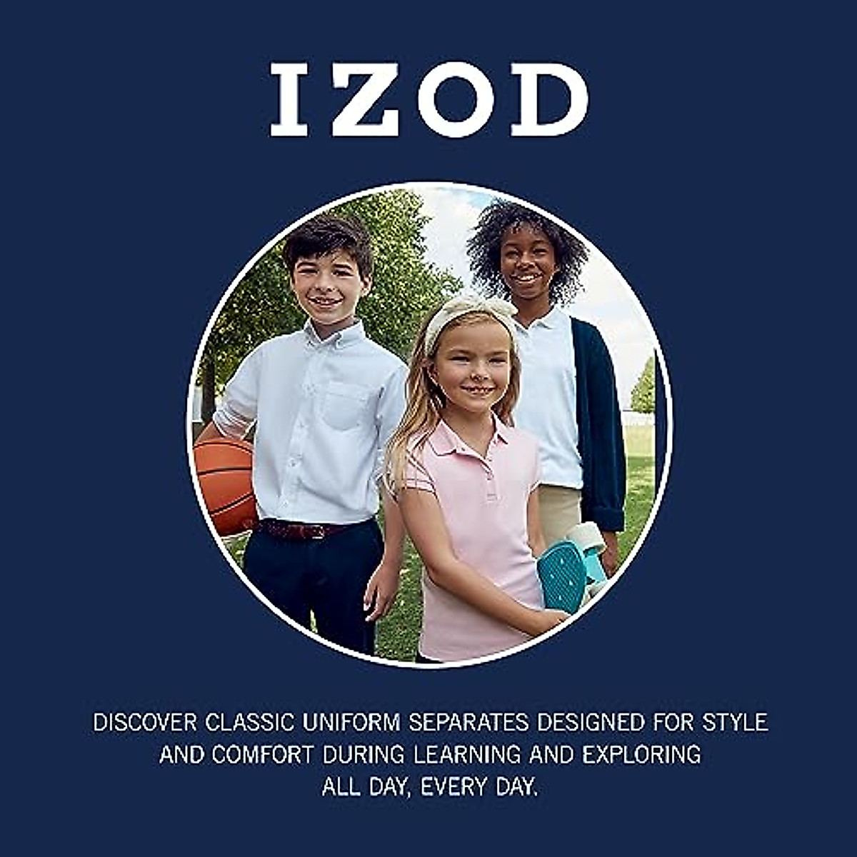 IZOD mens Long Sleeve Pique polo shirts, Navy, 38-39 US