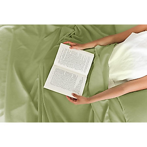 CGK Unlimited Split King 7 Piece Bed Sheet Set- Hotel Luxury Bed Sheets for Women, Men, Kids & Teens Deep Pockets, Breathable & Cooling, Easy Fit, Soft & Wrinkle Free Light Olive Sheets