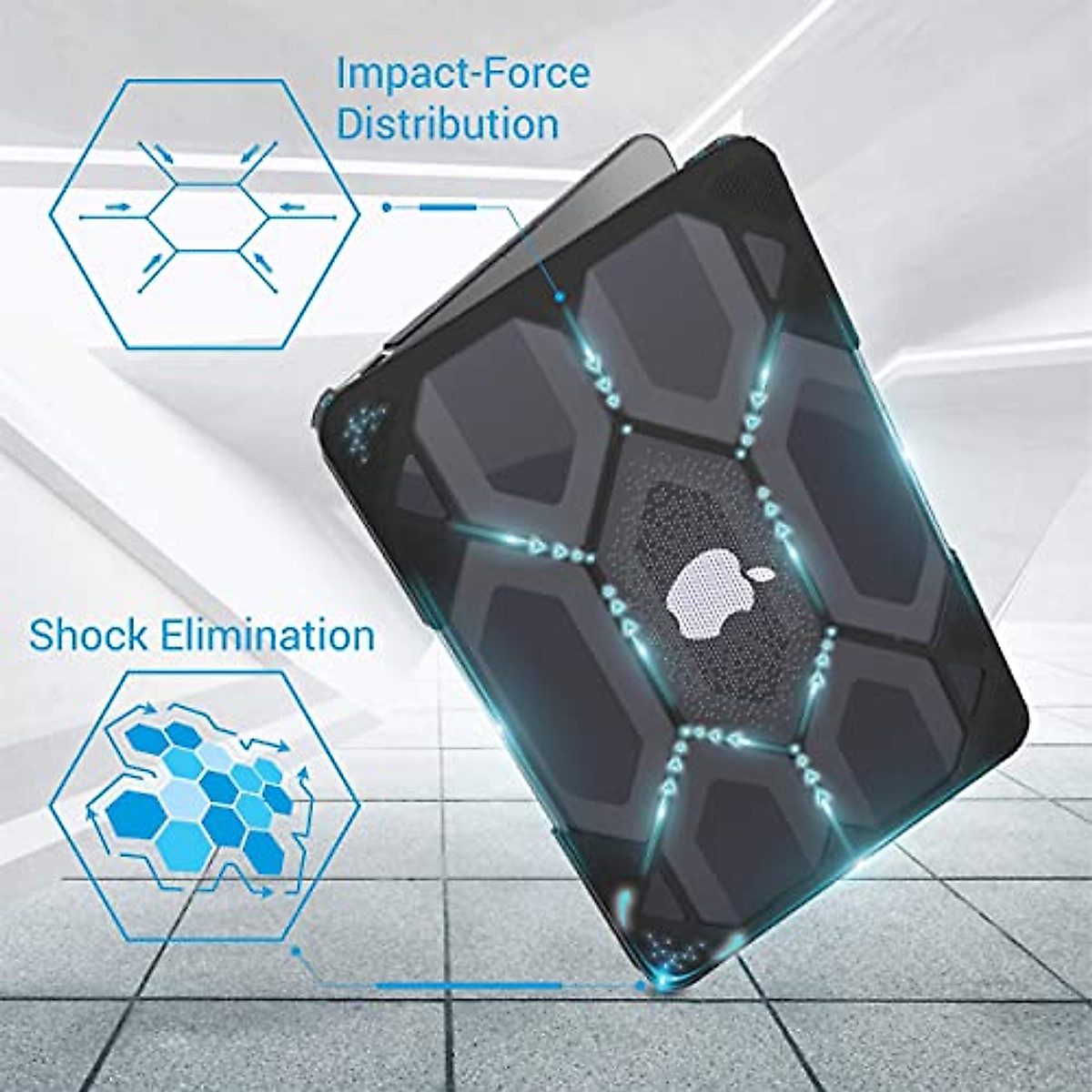 IBENZER Compatible MacBook Air 13 Inch Case A1466 A1369, Heavy Duty Protective Hard Shell Case Cover for Apple Mac Air 13 Old Version 2017 2016 2015 2014 2013 2012 2011 2010, Black, HA13CYBK