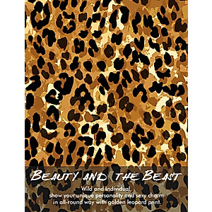 LIEBERGO Workout Leggings for Women Tummy Control High Waisted Yoga Pants Printed Leggings for Women Festival- 25 Inches Beauty and The Beast Leopard XX-Small