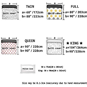 HaNduo 3 Piece Bedding Set, Rabbit Moon Star Modern Home Pattern Kids Duvet Cover Sets, Soft Microfiber Comforter Cover Sets with 2 Pillow Shams for All Seasons-Queen 90" X 90"