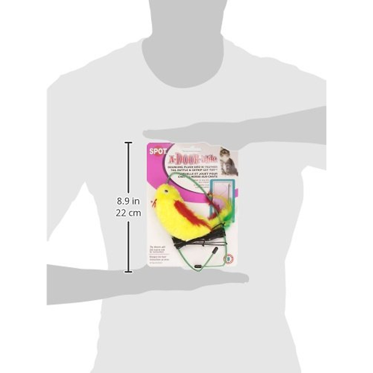 SPOT by Ethical Products A-Door-Able Plush Bird Cat Toy with Feathers – Interactive Cat Toy for Indoor Cat – with Catnip