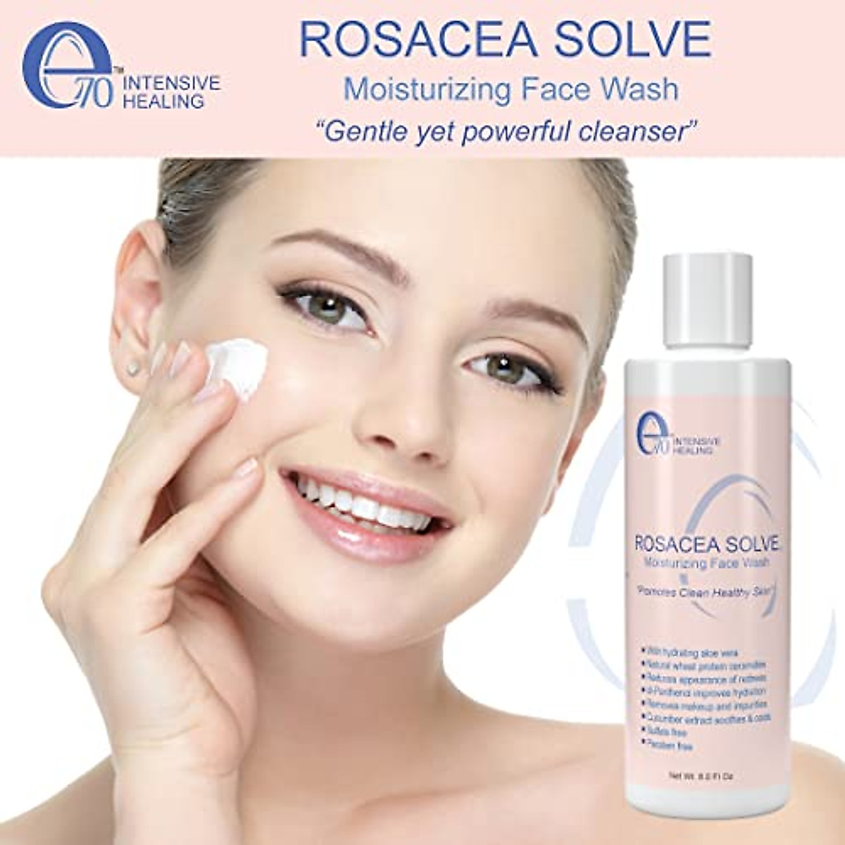 E70 Rosacea Solve Set - Includes Rosacea Cream, Serum and Moisturizing Face Wash - Combined Beneficial Ingredients such as Aloe Vera, Hyaluronic Acid, Niacinamide Coconut Oil, Cucumber, Wheat, Fruit Extracts, Licorice, Azelaic Acid 10% Chamomile Extracts