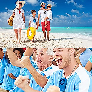 Simply Genius Personal Necklace Fan, Battery Operated, Portable Neck Fan for Cooling and Travel with Adjustable Lanyard, Blue