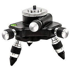 Laser Level Adapter Micro-adjust Fine Metal 360-Degree Rotating Base Tripod Connector, Standard 1/4 "-20 Male Thread Compatible with most Laser Level Devices