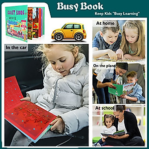 Quiet Book for Toddlers Montessori Activity Toys Busy Book Sensory Educational Preschool Learning Book for 3 4 5 6 Year Old Boys and Girls (Animals)