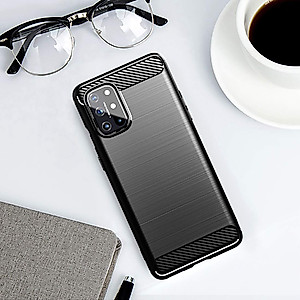 Osophter Cellular Phone Case for Oneplus 8T 5G, Shock-Absorption TPU Rubber Protective Cover with Screen Protector, Black