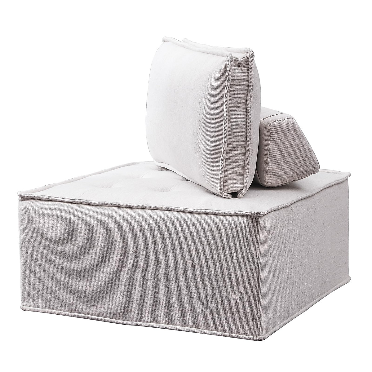 BALUS Modular 7 Seater Sofa Couch, Modern Sectional Sofa Couch, Armless Floor Sofa Couch, Soft Fabric Sofa Bed for Bedroom, Living Room and Sturdy Room, Free Combination, 7 PCS Beige