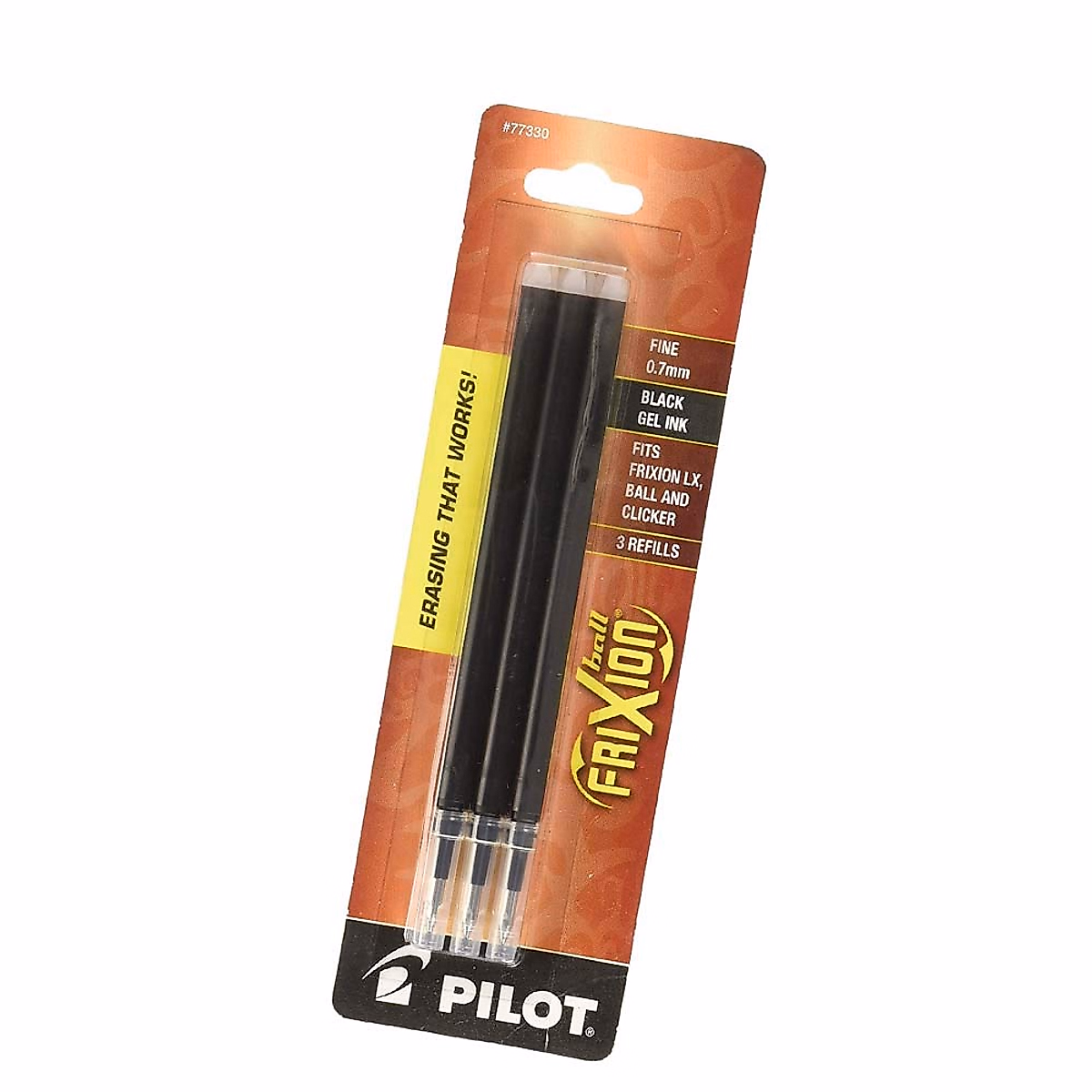 Gel Ink Refills for Erasable Pens, Fine Point, Black Ink, 3-Pack