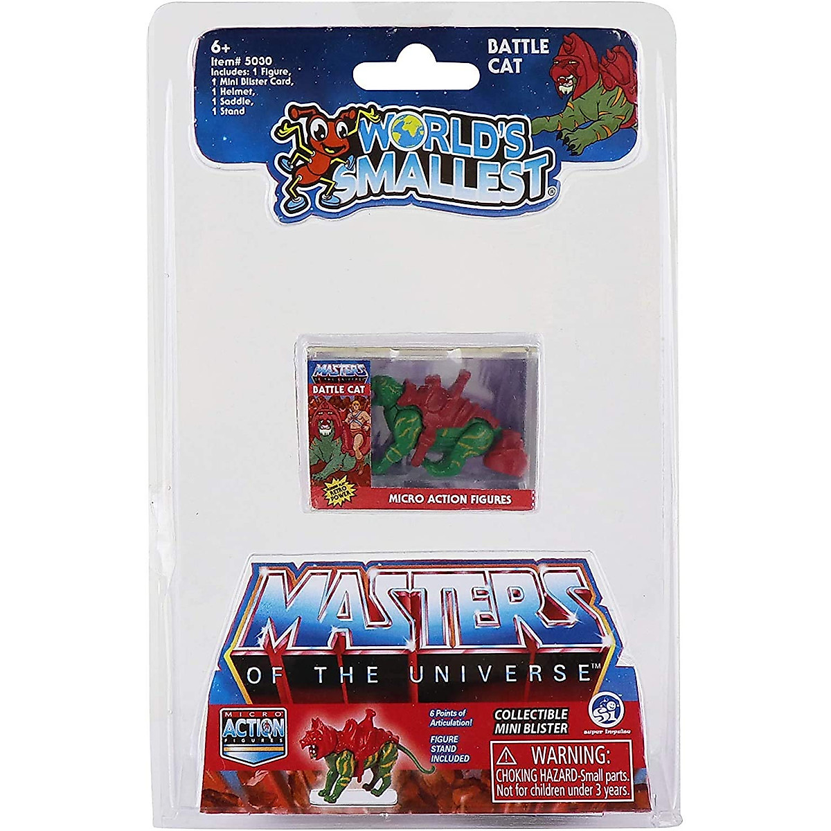 Worlds Smallest Masters of The Universe Bundle Set of 4 Mini Figures - He-Man - Skeletor - Teela - Battle Cat