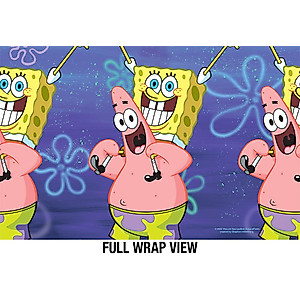 Spongebob OFFICIAL Spongebob And Patrick Cropped 18 oz Insulated Water Bottle, Leak Resistant, Vacuum Insulated Stainless Steel with 2-in-1 Loop Cap