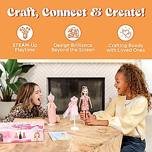 Cate Craft Fashion Design Sewing Kit for Girls Ages 6-12 with Doll, Mannequins, Fabrics, Tools