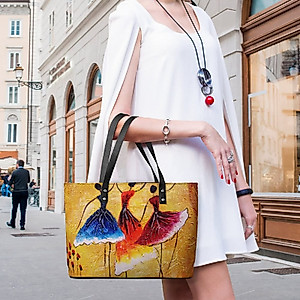 Womens Handbag Spanish Dance Girls Leather Tote Bag Top Handle Satchel Bags For Lady