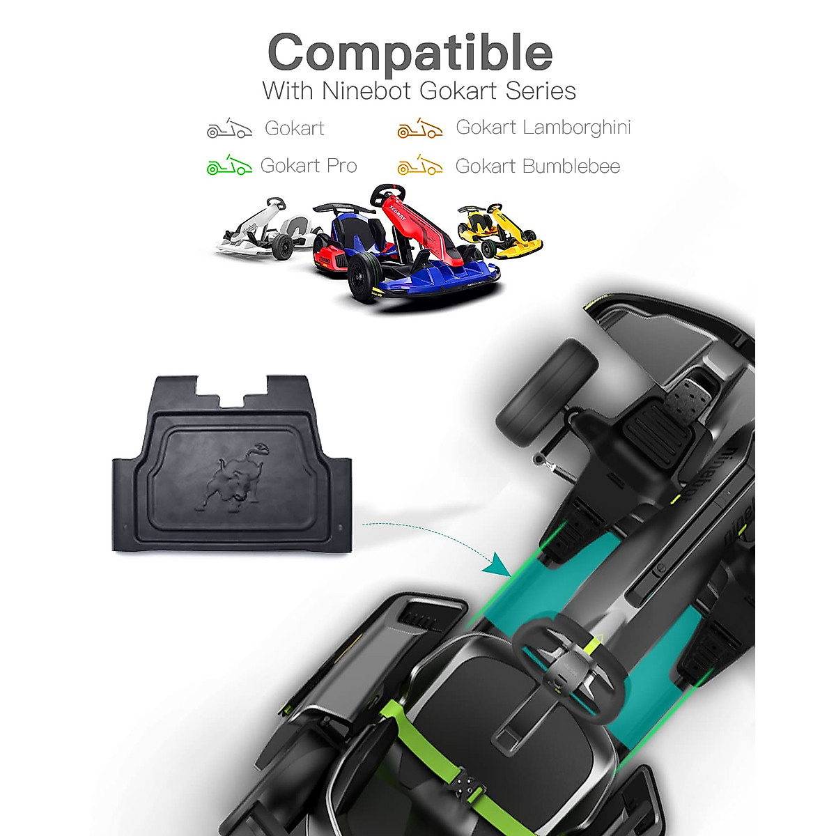 HulkGoo Gokart Safety Pedal Replacements Compatible with Ninebot by Segway Gokart Kit/GoKart PRO, Stainless Steel Foot Pedal Bezel Spare Parts Go Kart Kit Refit Parts