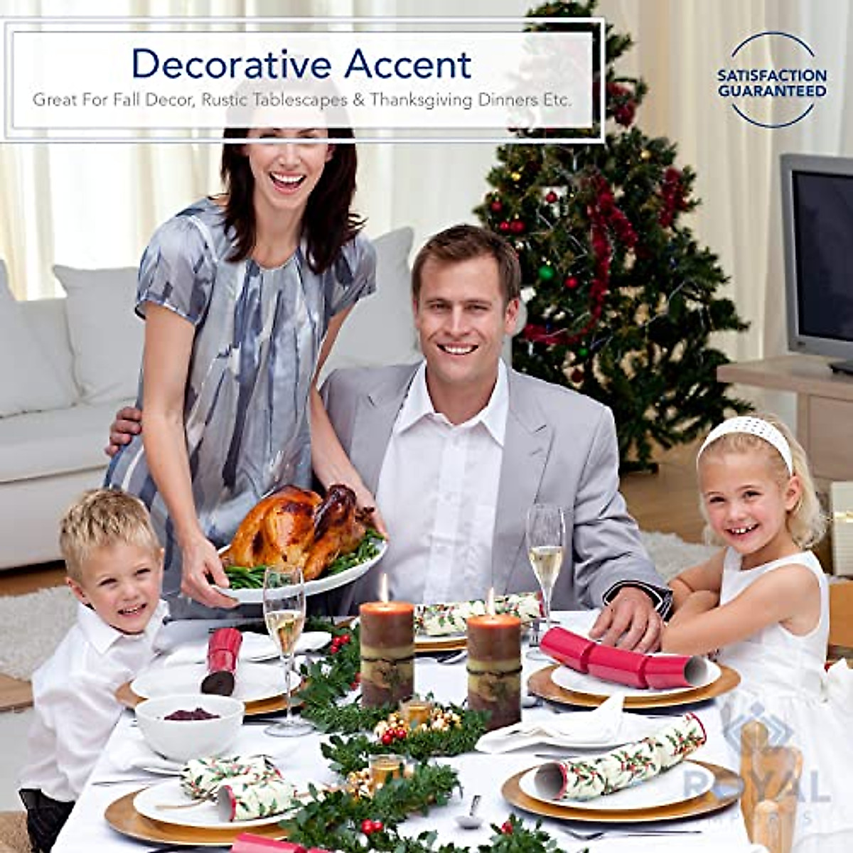 Royal Imports 3" x 6" Pillar Candles for Fall, Thanksgiving Holiday Décor, Rustic Farmhouse Wedding & Home Decoration, Unscented Dripless & Smokeless, Set of 6, Brown Autumn Ombre Wax