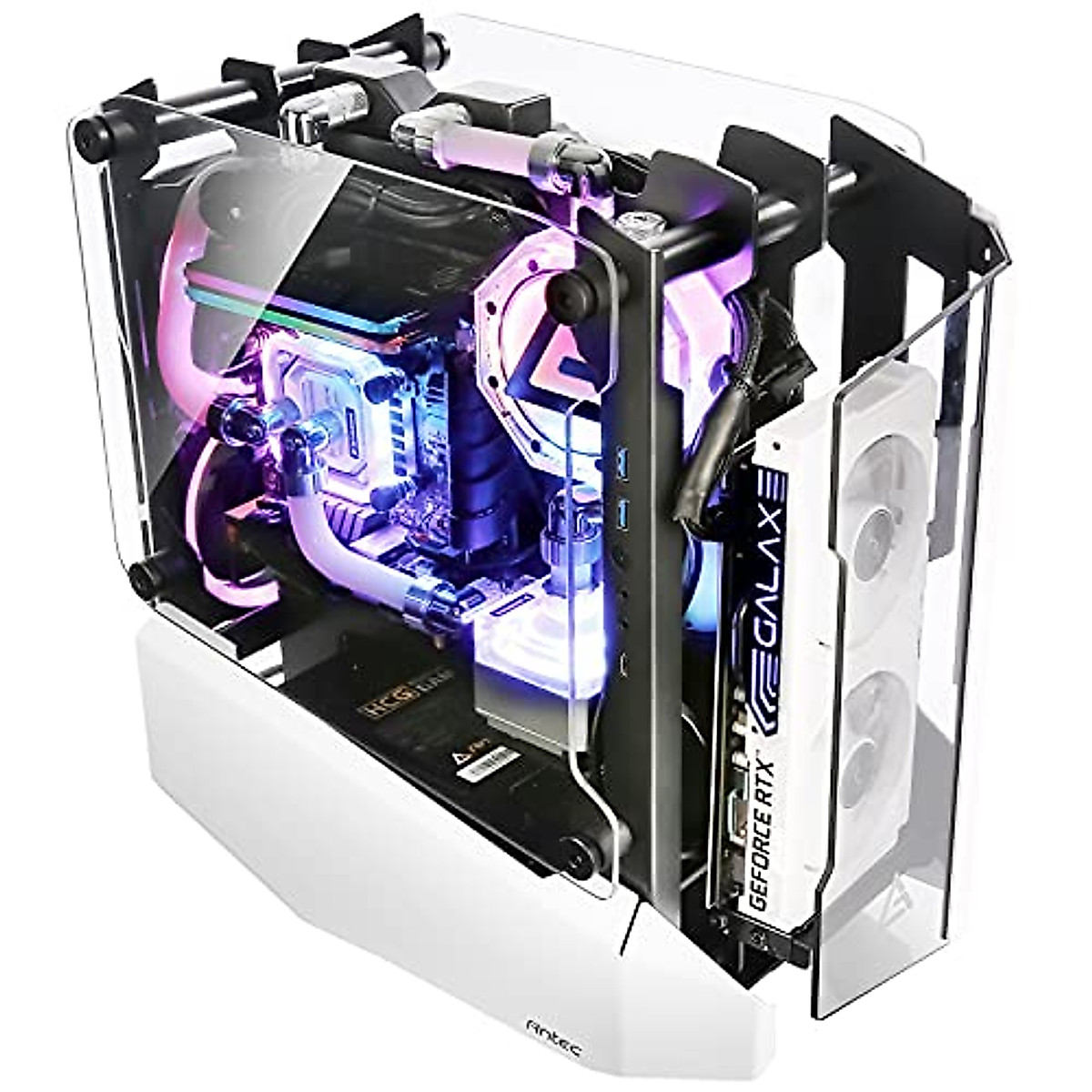 Antec Striker Aluminum and Steel ITX Computer Case, Front GPU Mount, Up to 4 x 120 mm Fan Support, USB 3.1 Type-C Ready and PCI-E Riser Included (Striker Mini)