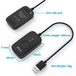 Cloudeck Mouse Jiggler Undetectable for Computer, USB Mouse Mover, Gaming Automatic Continuous and Assistive Click Device, Plug & Play, Simulate Mouse Pointer Movement to Prevent PC Going Sleep