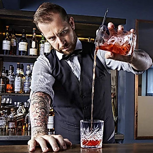 Elegant Crystal Whiskey Glass Set, Double Old Fashioned Scotch Glasses Perfect for Serving Whiskey Bourbon, Mixed Drinks - Set of 6 Cocktail Glasses