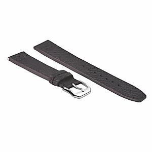 Ewatchparts 22MM CANVAS LEATHER WATCH BAND STRAP COMPATIBLE WITH IWC PILOT TOP GUN PORTUGUESE BLACK