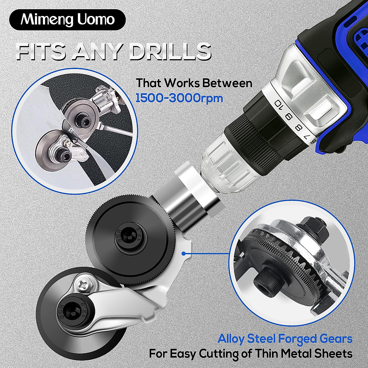 Electric Drill Shears Attachment Plate Sheet Cutter Nibbler for Cutting Aluminium, Iron, Stainless Steel, Copper, or Other Metal Sheets, Tin Cutters for Drill, Saving Accessory Retrofit Cutter