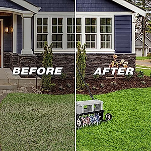 Suchtale 18-Inch Push Spike Aerator, Heavy Duty Rolling Lawn Aerator, Rotary Spike Lawn Aerator, Manual Lawn Aeration Equipment with Steel Handle, Suitable for Lawn, Garden, and Yard Grass Aeration