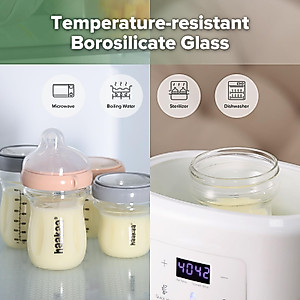 haakaa Gen.3 Natural Glass Baby Bottle Wide Neck Anti-Colic Variable Flow Nipple - Easy to Clean & Latch for 6M+ Breastfed Babies, Newborn Registry Essentials,BPA-Free, 6.3 oz/180 ml, Peach