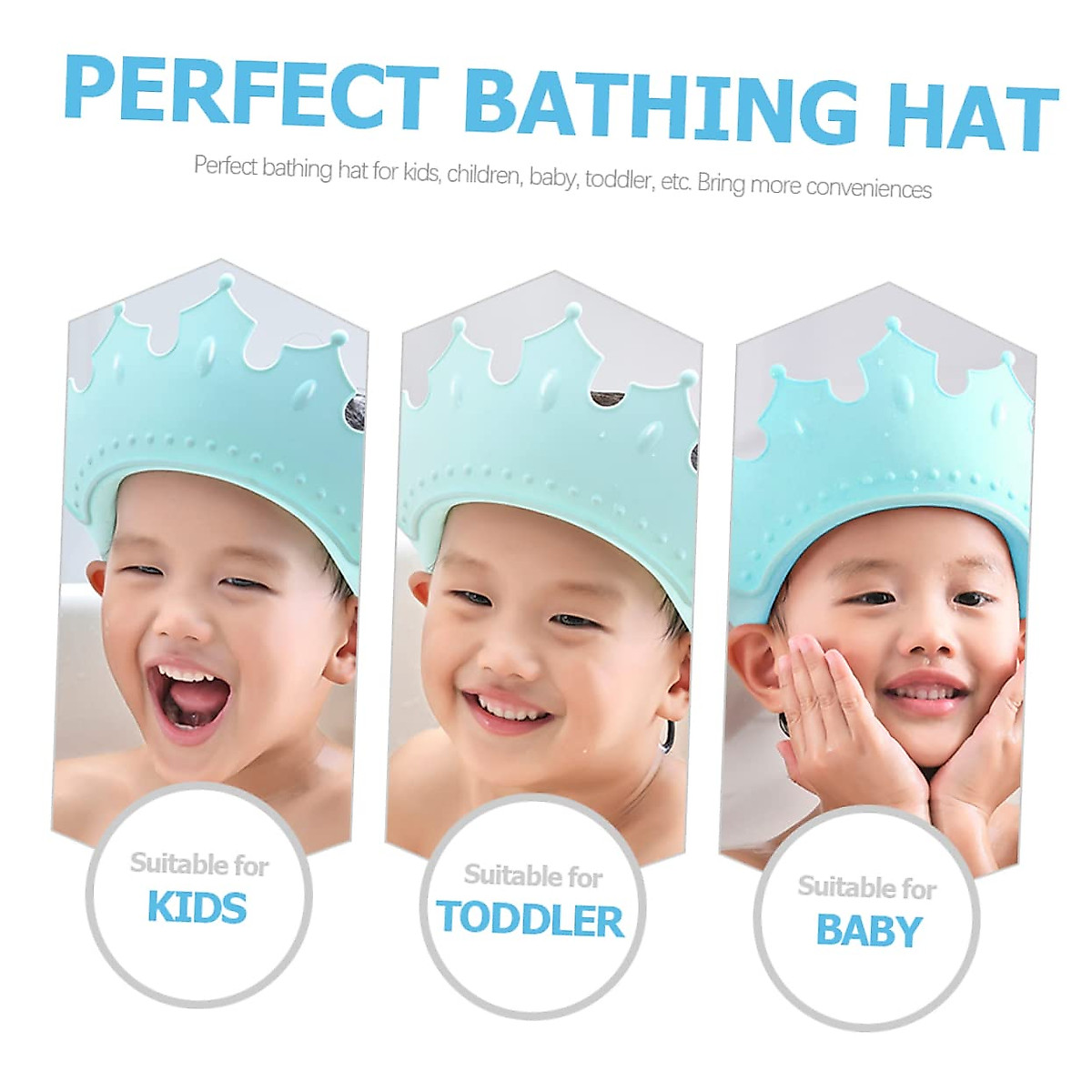 Plastic Shower Cap Shower Bathing Bath Shampoo Safe Visor Hair Soft Cap Blue for Supplies Washing Shape Hat Green Crown Adjustable Caps Silicone Swim Cap