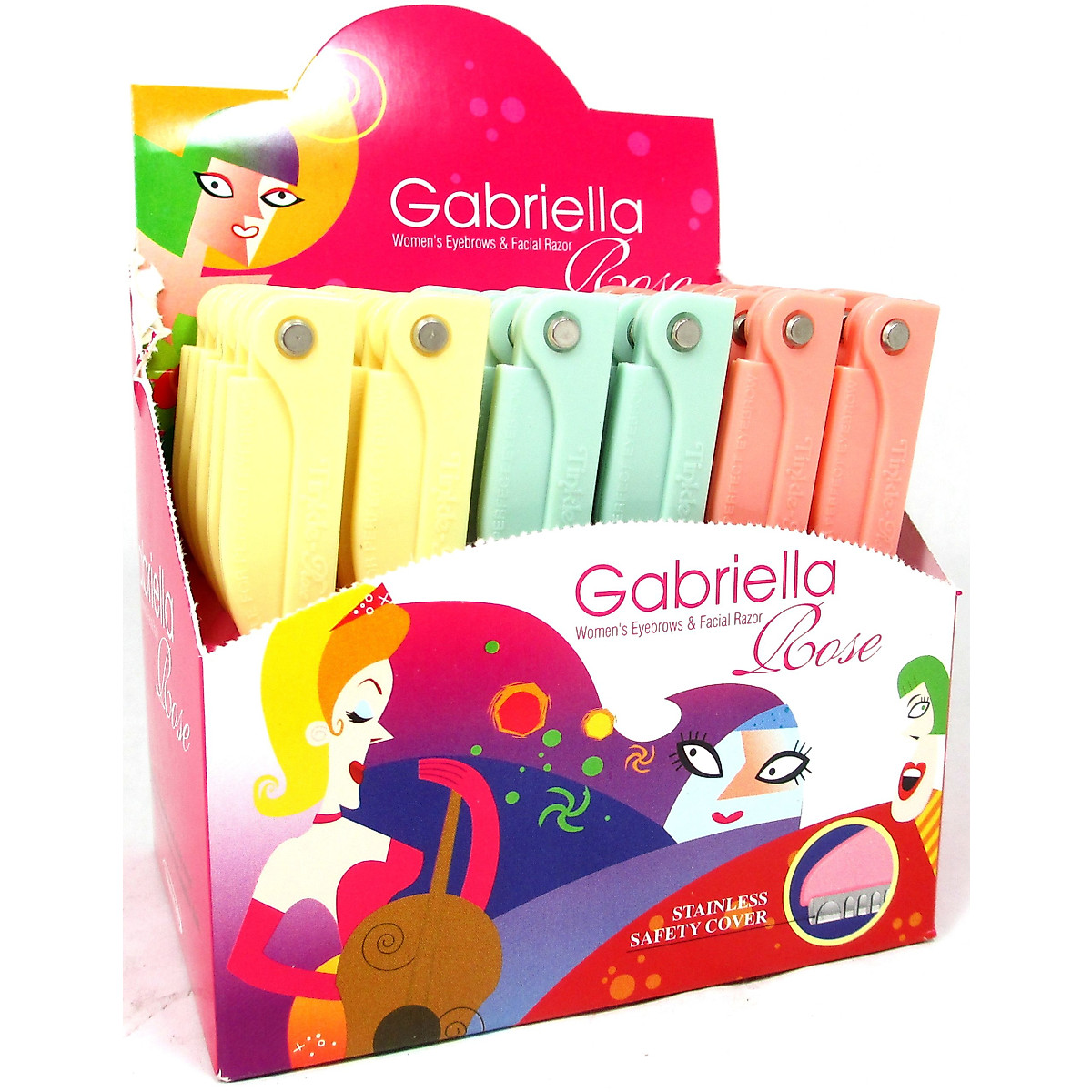 36 Pack Gabriella Womens Folding Eyebrows & Facial Razor