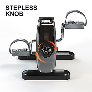 TECHMOO Under Desk Bike Pedal Exerciser Portable Mini Home Exercise Bike with 5LBS Flywheel Sitting Peddler Exerciser for Seniors Legs and Arms Trainer Physical Therapy Equipment Exercise Bicycle