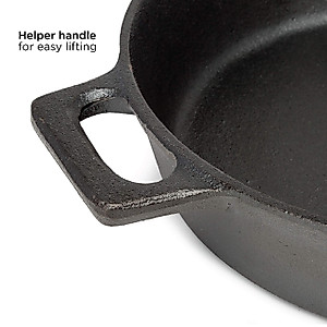 Ecolution Farmhouse Cast Iron Pre Seasoned Fry Pan, 11-Inch,Black