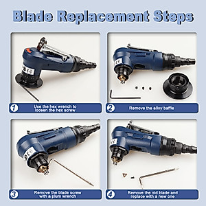 2 in 1 Mini Pneumatic Chamfering Machine,Air Chamfer Tool for Chamfering Metal Round Corner,45 degree Arc Corner Beveling Trimming Deburring Machine (Blue)