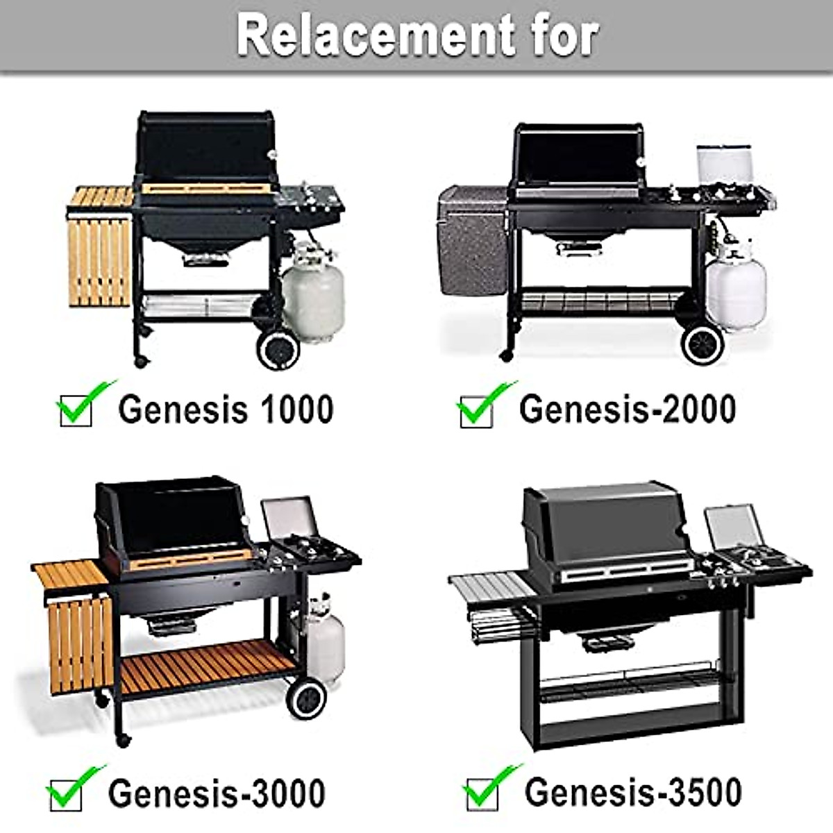 SHINESTAR Porcelain-Enameled Grates Replacement for Weber Spirit 300 Series, E-310/330, Genesis Silver/Gold B & C, 17.4 x 11.8 Inch, 2-Pack