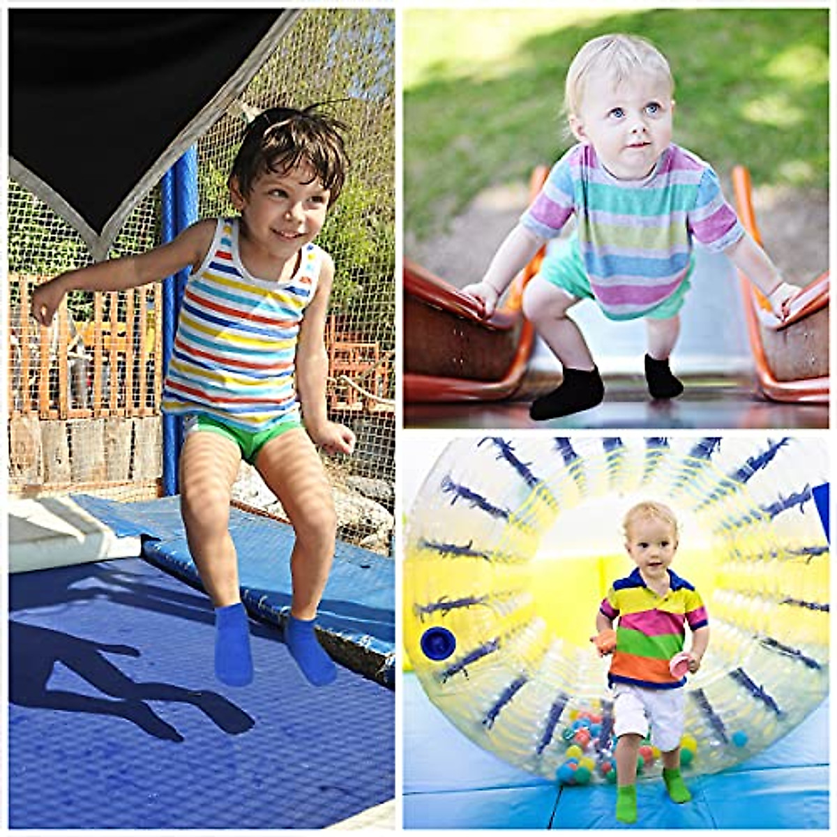 Tphon Non Slip Kids Trampoline Socks Anti Skid Socks with Grippers for Toddler Children Grip Socks for Boys Girls