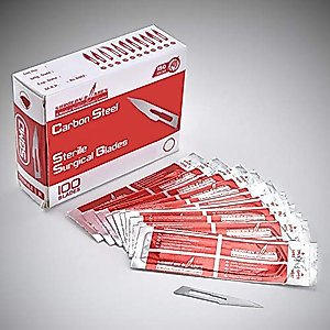 Premium Quality #11 Carbon Steel Scalpel Blades, Package Of 100