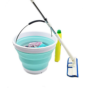 SAMMART 10L (2.64 Gallon) Collapsible Plastic Bucket - Foldable Round Tub - Portable Fishing Water Pail - Space Saving Outdoor Waterpot, 2 Pieces Box Pack