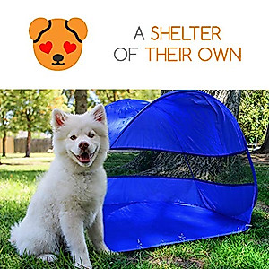 MYDEAL PRODUCTS Pop Up Dog Shelter Weather Resistant Doggy Tent for Shade and UV Sun Protection - Perfect for Yard, Camping, Beach and Outdoors!