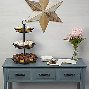 Gourmet Basics by Mikasa Tulsa Adjustable Pastry Serving Stand, 3-Tier, Black