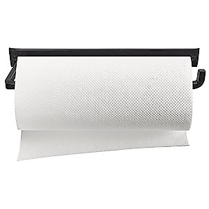 Blacksmith Handmade Farmhouse Wrought Iron Wall Mount Decorative Rustic Paper Towel Holder for Kitchen #MD19002 (Black)