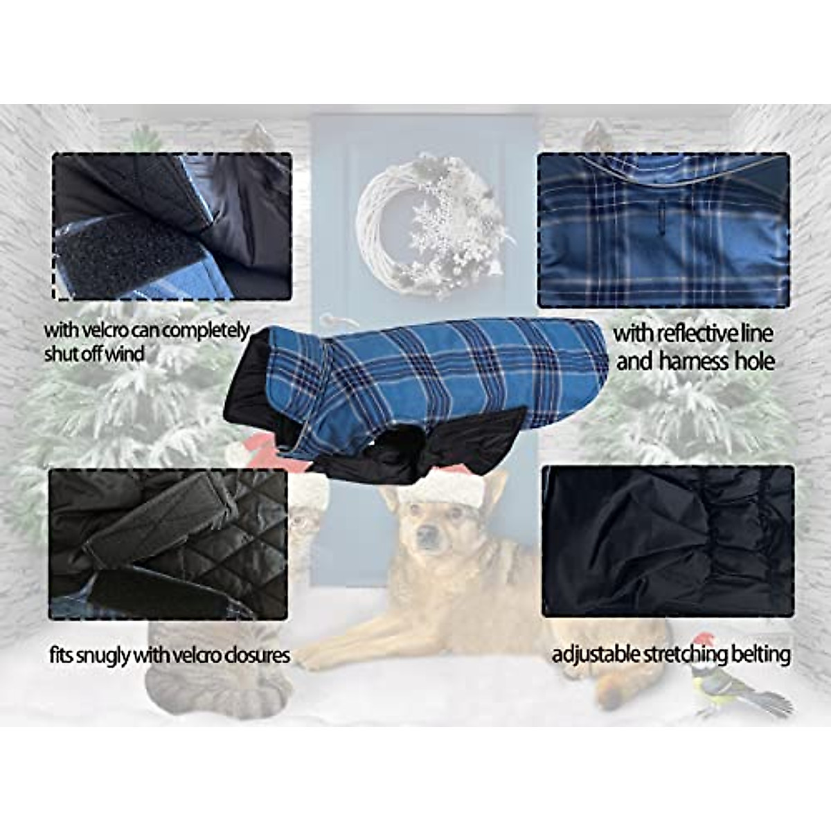 Caslfuca Dog Winter Coat, Winter Dog Extra Warm Coats Dog Fleece Jackets Dog Clothes, Windproof Waterproof Dog Cold Weather Coats for Small Medium Large Dogs and Puppy Apparel