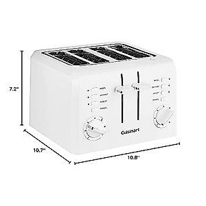 Cuisinart CPT-142P1 4-Slice Compact Plastic Toaster, White
