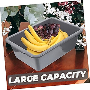 PRETYZOOM 3pcs Commercial Bus Tub Wash Basin Tub Grey Plastic Bus Tub Washing Basin Tub Pp