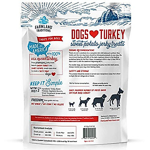 Farmland Traditions Filler Free Dogs Love Turkey & Sweet Potato Premium Jerky Treats for Dogs, 3 lb. Bag