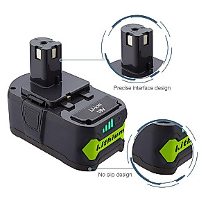 Dutyone 2 Pack 6000mAh Replacement Battery Compatible with Ryobi 18V ONE+ Plus P102 P103 P104 P105 P107 P108 P109 P122 Cordless Power Tools 18 Volt Lithium ion Battery
