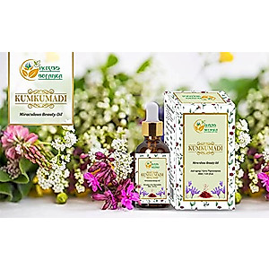 Herbs Botanica Kumkumadi Oil Pure Ayurveda Face Oil with Saffron, Serum Face Moisturizer 26 Herbs 30 Ml