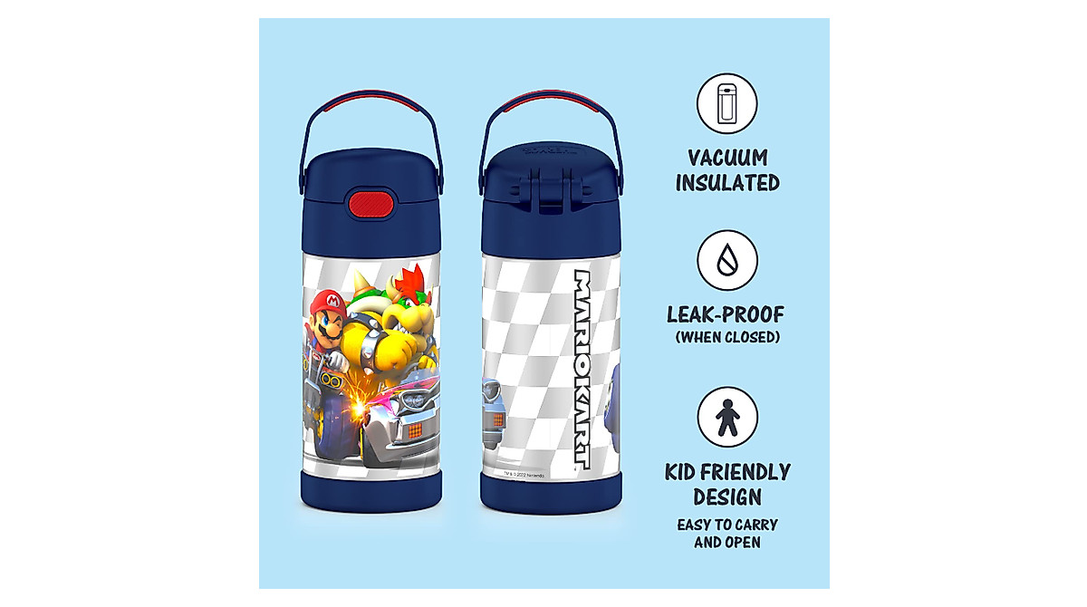 THERMOS FUNTAINER 12oz Kids Straw Bottle - Super Mario