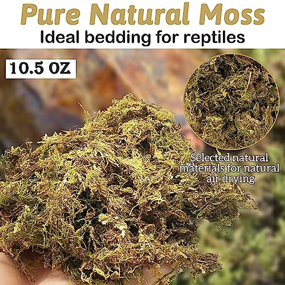 kathson Sphagnum Moss for Reptiles, 10.5 Oz Natural Dried Moss, Reptiles Peat Moss, Natural Sphagnum Moss, Frog Moss for Leopard, Long Fibered Dried Moss for Tortoise/Bearded Dragon/Snake/Lizard