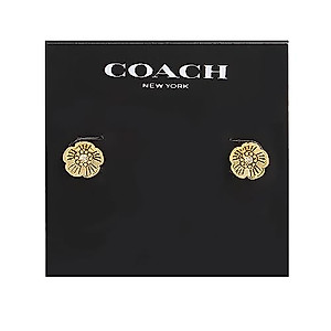 Coach Women's Signature Tea Rose Stud Earrings