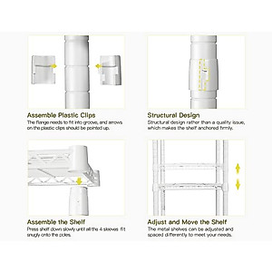 Ulif M3 Clothes Rack Closet Organizer and Storage System 3 Tiers Built-in Wall Mounted Heavy Duty Garment Rack with 4 Expandable Hanger Rods, Fits Space 4.3-9.3 ft, 72.2"H, Load Capacity 710LBS, White