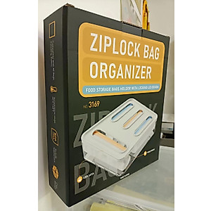 Storage organizer for Ziplock bags, acrylic kitchen drawer bag organizer with zipper closure..-Organizer for Drawer,Countertop and Wall,Easy to Use Ziplock Bag.